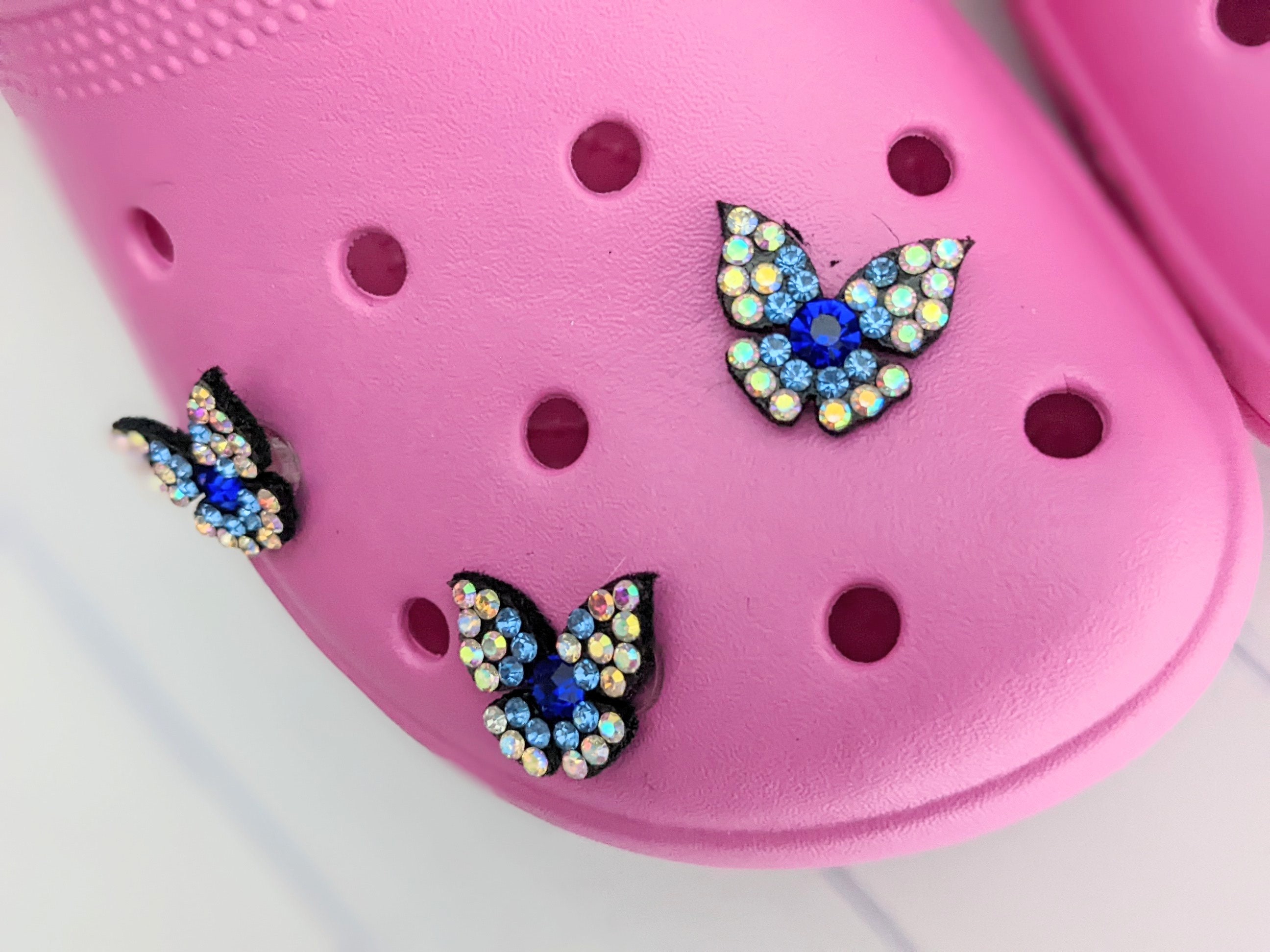 Blue Rhinestone Butterfly Croc Charms Bling Croc Pins - Etsy