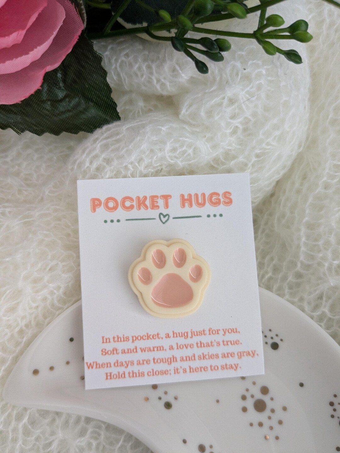 Dog Paw Pocket Hug, Cat Paw Pocket Pal Gift, Animal Pawprint Emotional ...