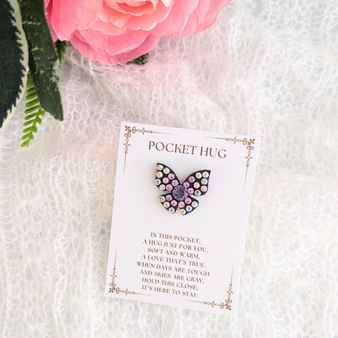 Purple Sparkle Butterfly Pocket Hug, Pocket Token Purple Butterfly for ...