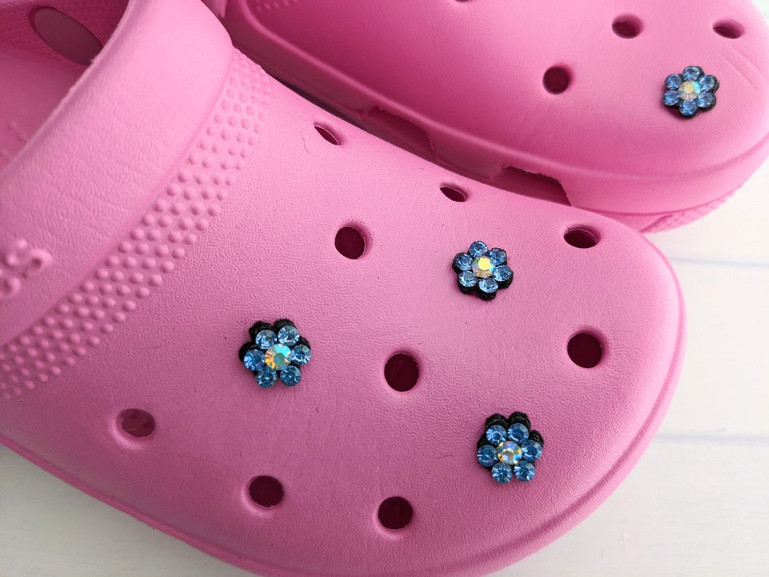 Blue Bling Croc Charm Mini Blue Flower Crocs Charm Dainty - Etsy