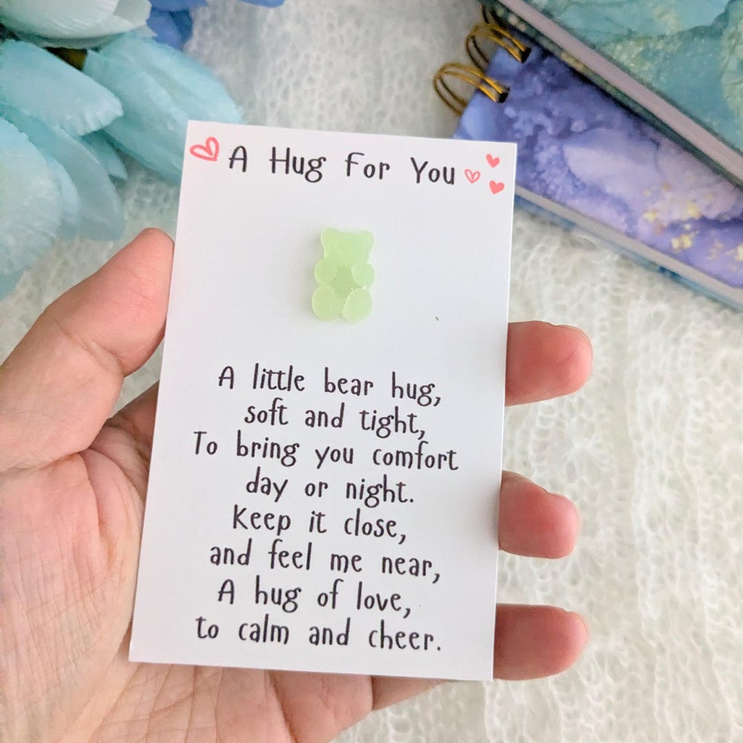 Gummy Bear Pocket Hug, Little Big Bear Hug, Good Luck Charm, Worry Bear ...