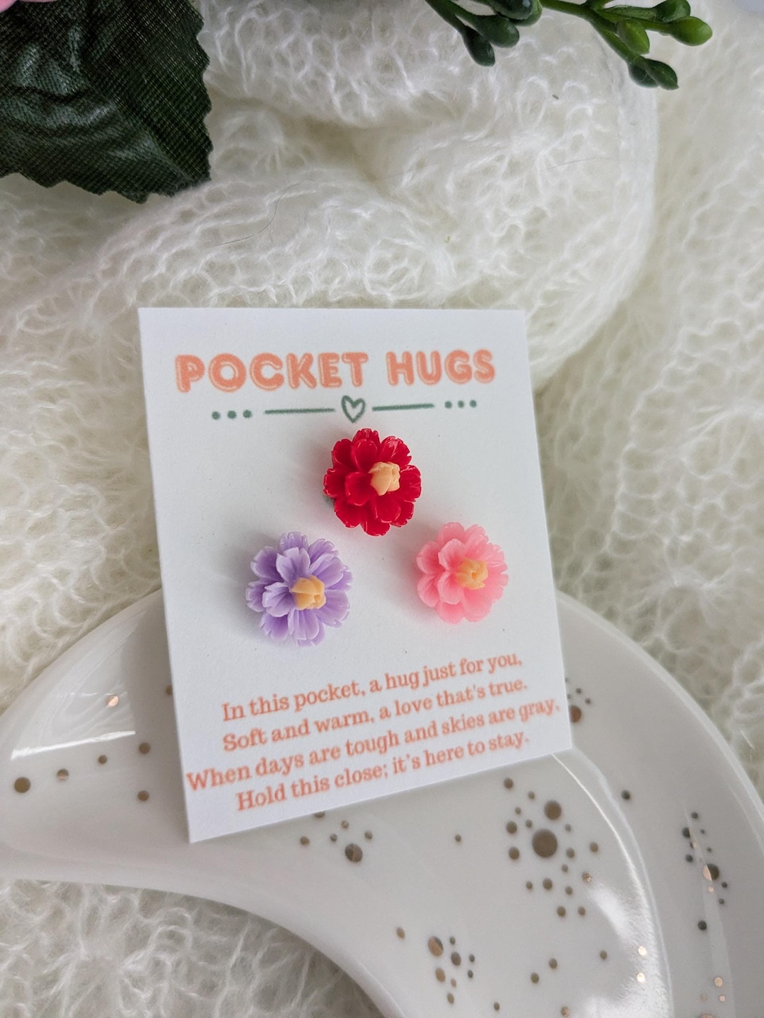 Flower Pocket Hug Set of 3, Pocket Hug Gift, Best Friend Gift, Tween ...