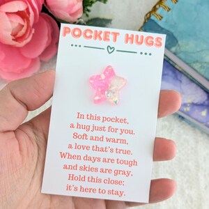 Pink Glitter Star Pocket Hug, Star Emotional Support Token, Tween Girl ...