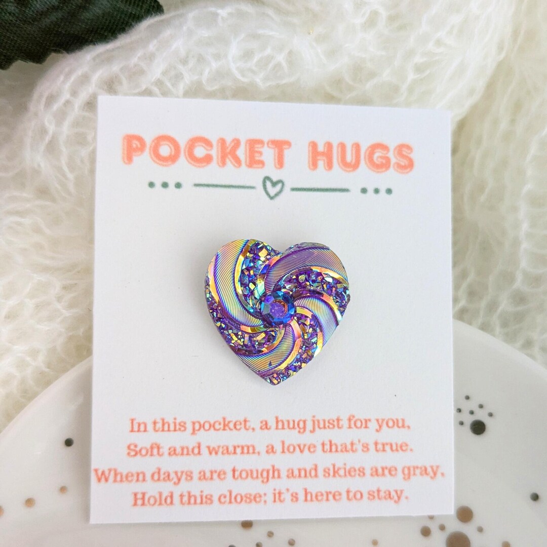 Purple Glitter Heart Pocket Hug, Emotional Support Heart, Soul Sister ...
