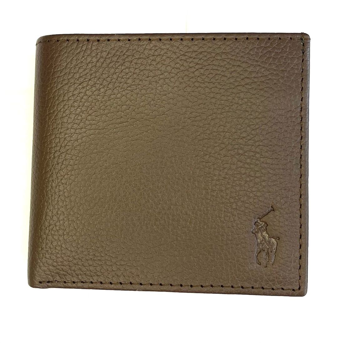 Polo Ralph Lauren Pebble Leather Coin Pocket Wallet - Etsy