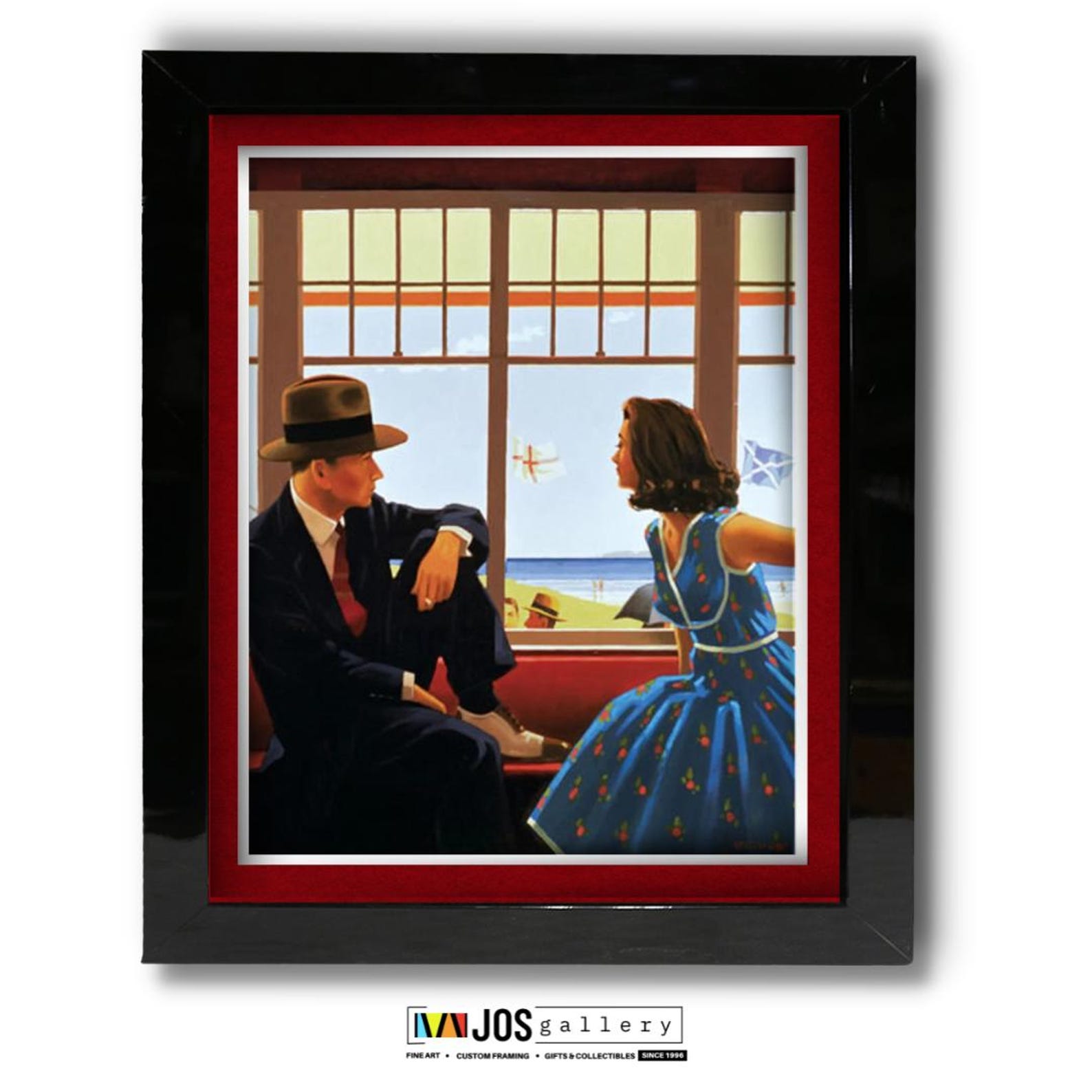 Vintage Couple Art Print, Edith and the Kingpin by Jack Vettriano, Retro Framed Artwork, 1940s ...