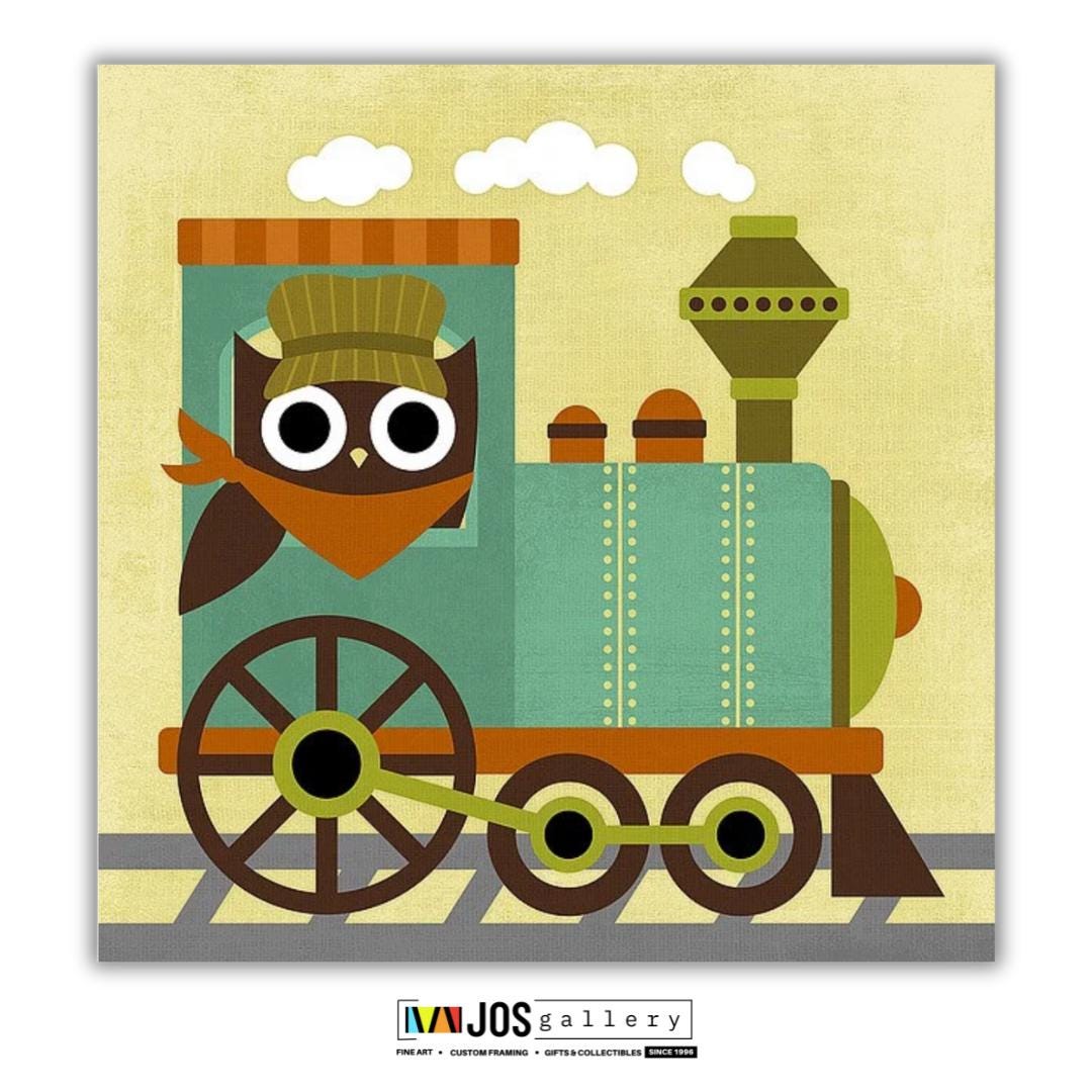Owl Train Conductor Lee Nancy, Cute Animal Art, Adorable Print, Fun Art ...