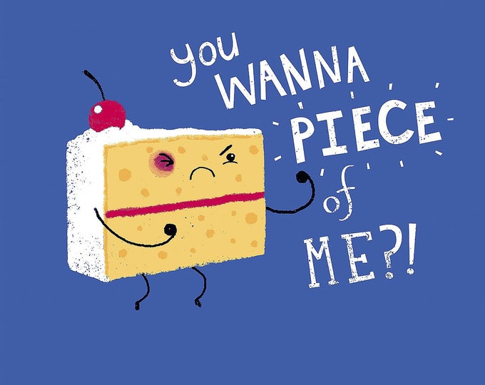 Angry Cake by Michael Buxton, Cartoon Statement Poster, Cute Food Wall ...