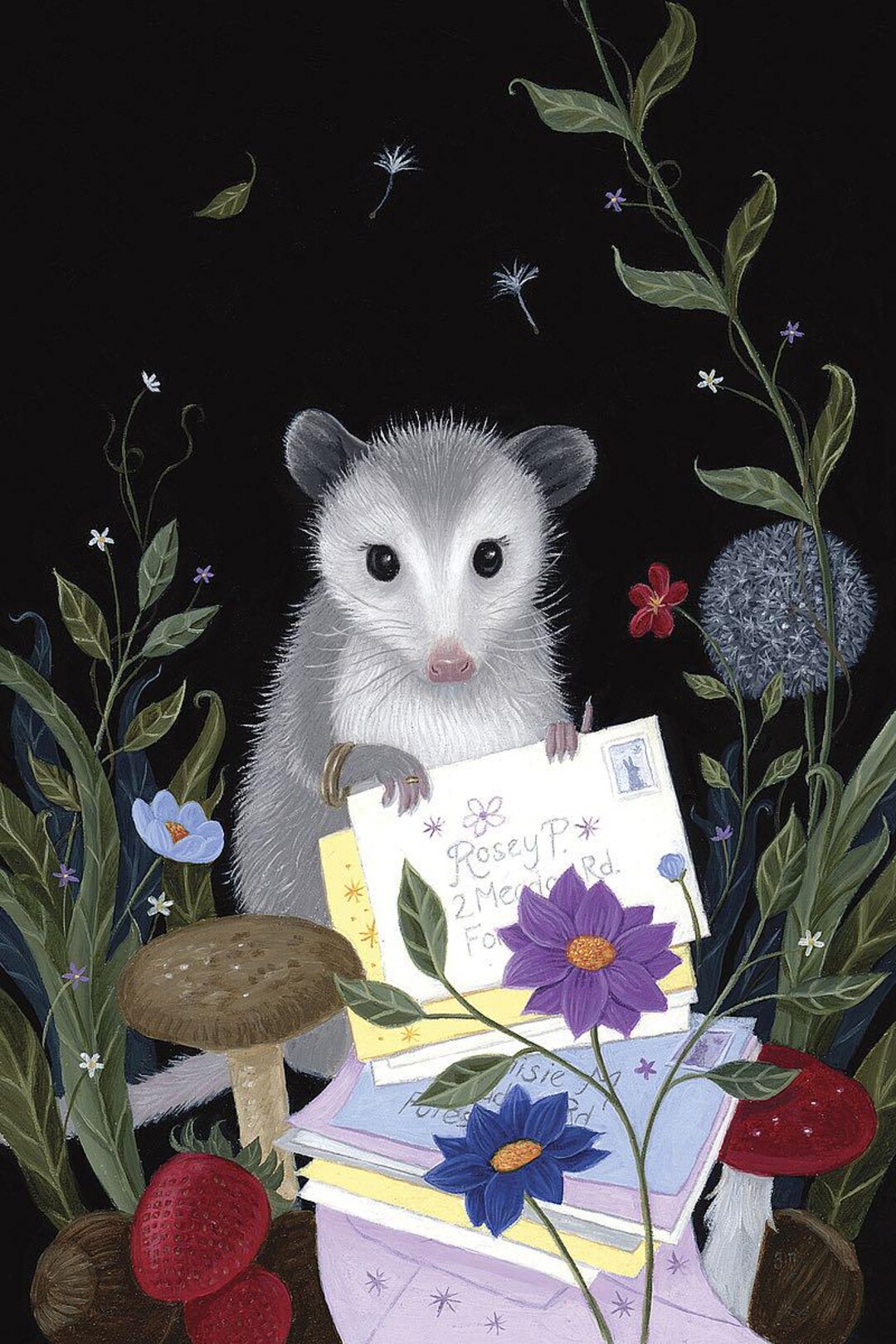 A Possum Party by Gina Matarazzo, Art Print, Humorous Art, Cute Animal ...