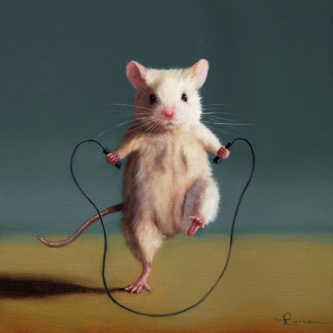 Gym Rat Jump Rope by Lucia Heffernan Art Print, Animal Wall Decor, Rat ...