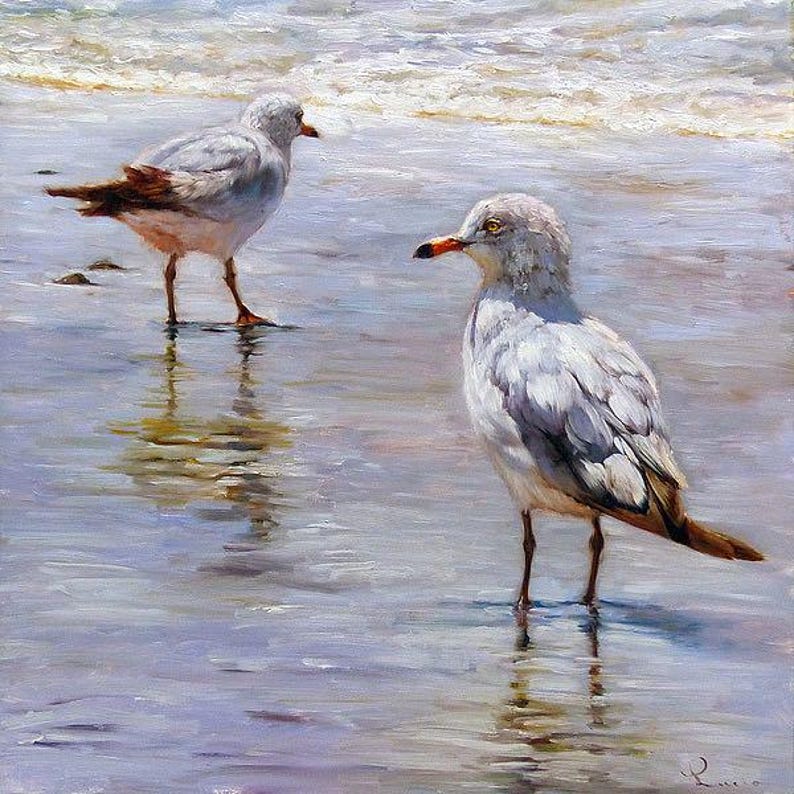 Waders by Lucia Heffernan, Pigeon Art, Whimsical Animal Wall Decor ...