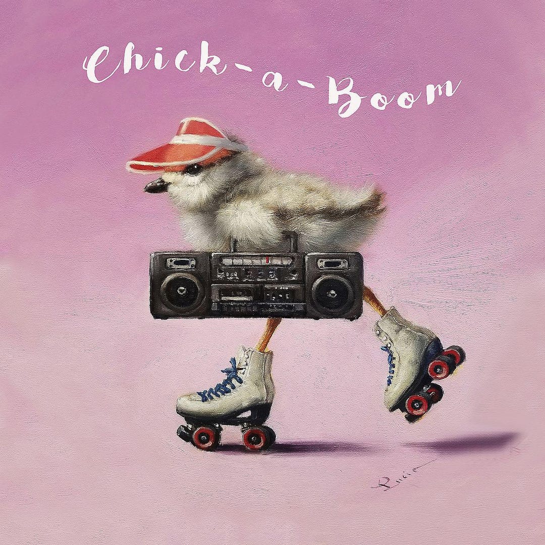 Roller Chick by Lucia Heffernan, Art Print, Humurous Art, Cute Animal ...