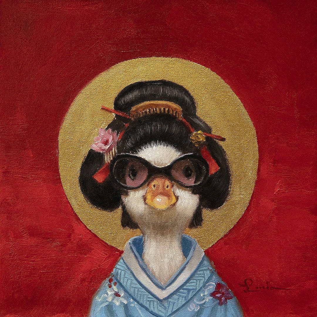 Geisha Duck by Lucia Heffernan, Art Print, Humurous Art, Cute Animal ...