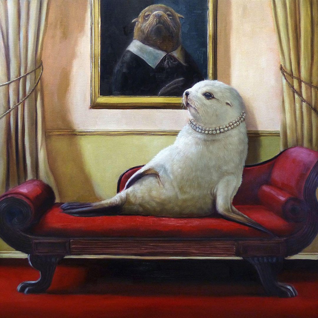 Trophy Wife by Lucia Heffernan, Seal Art, Whimsical Animal Wall Decor ...