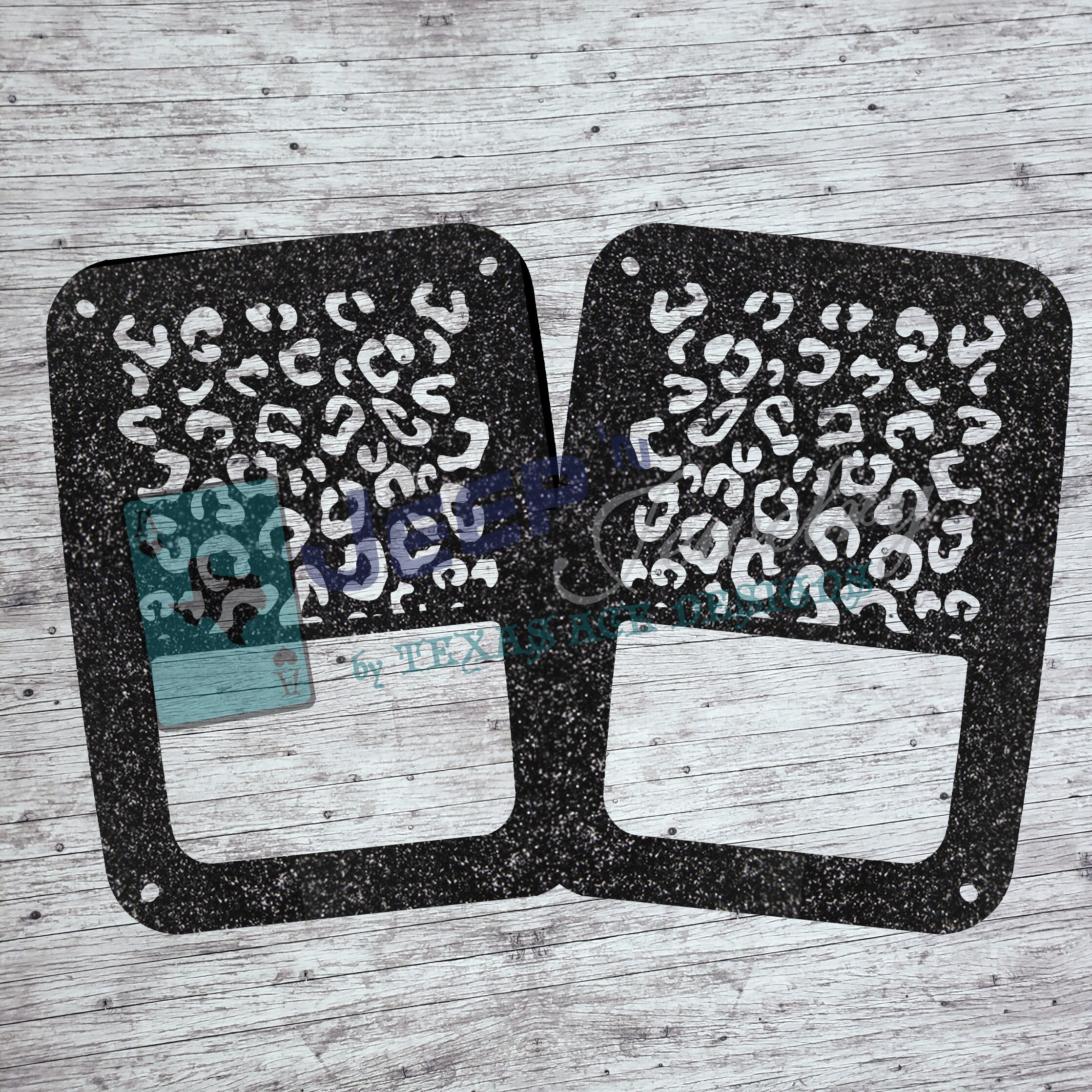 Cheetah Tail Light Covers Set - Etsy