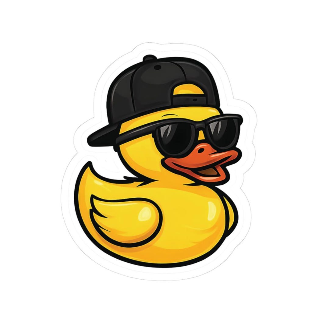 Black Hat Rubber Duck Stickers - Fun Bright Decor for Laptops, Water ...
