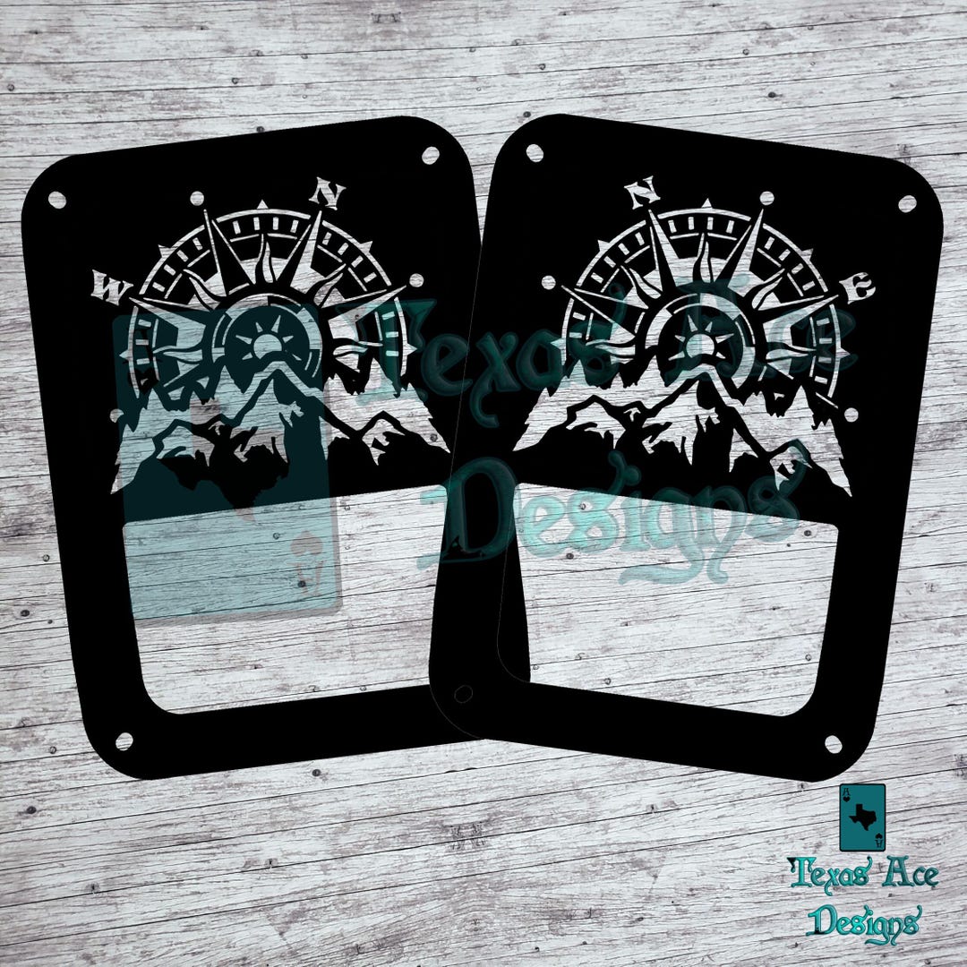 Compass Rose Mountain Tail Light Covers, Set - Etsy
