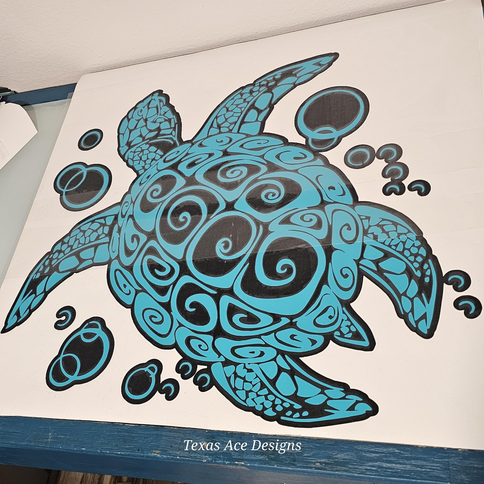 Large Layered Sea Turtle Vinyl Decal | 2 Color Ocean Wall Art | Car ...