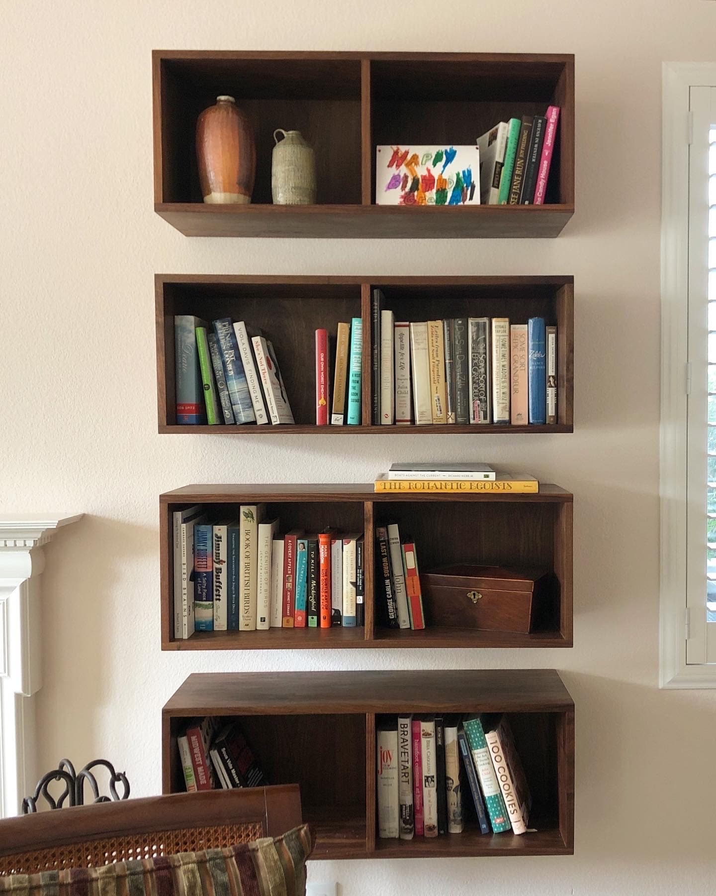 Custom Made Shelves With Solid Wood Hand Made in Walnut or Birch - Etsy
