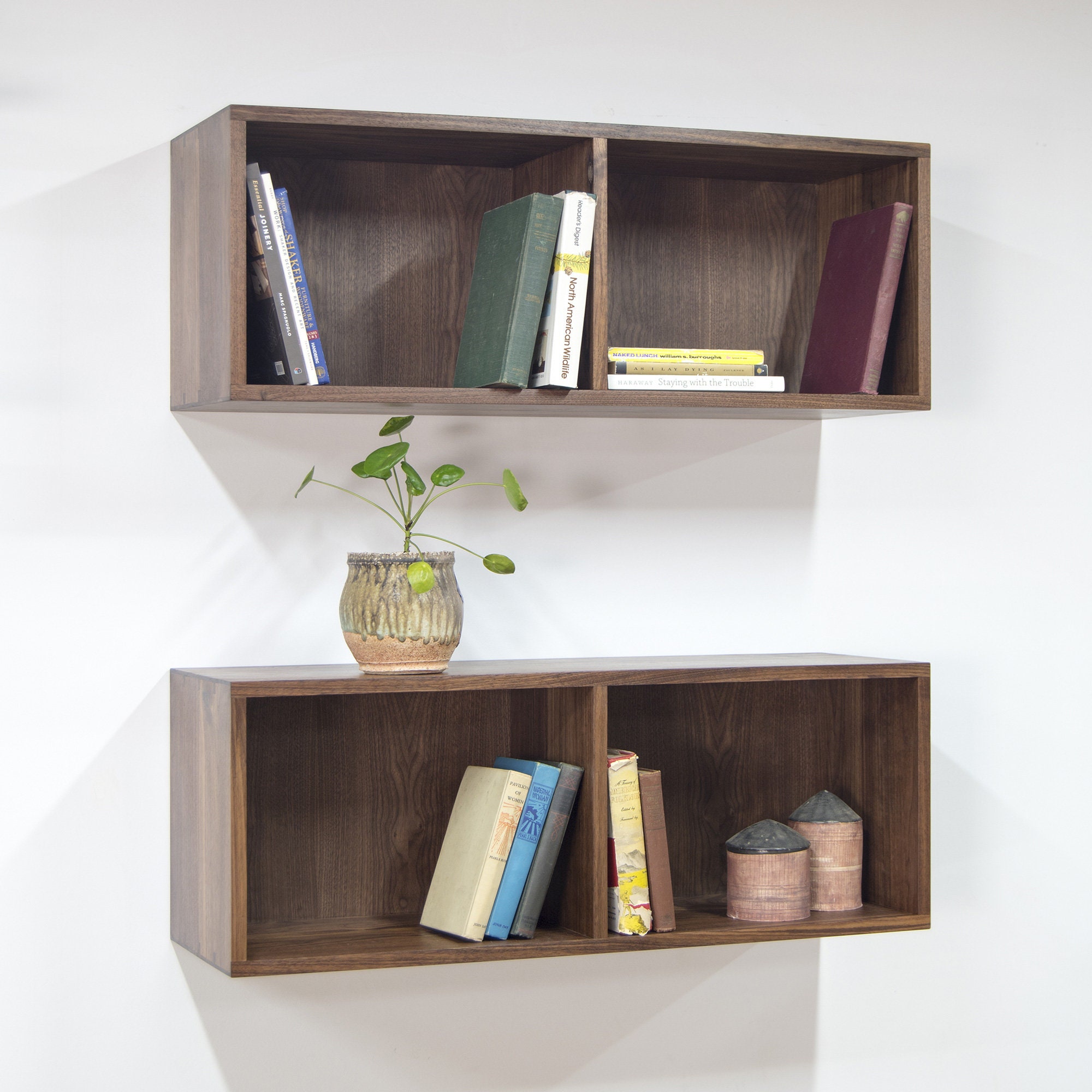 Custom Made Shelves With Solid Wood | Hand Made in Walnut or Birch - Etsy