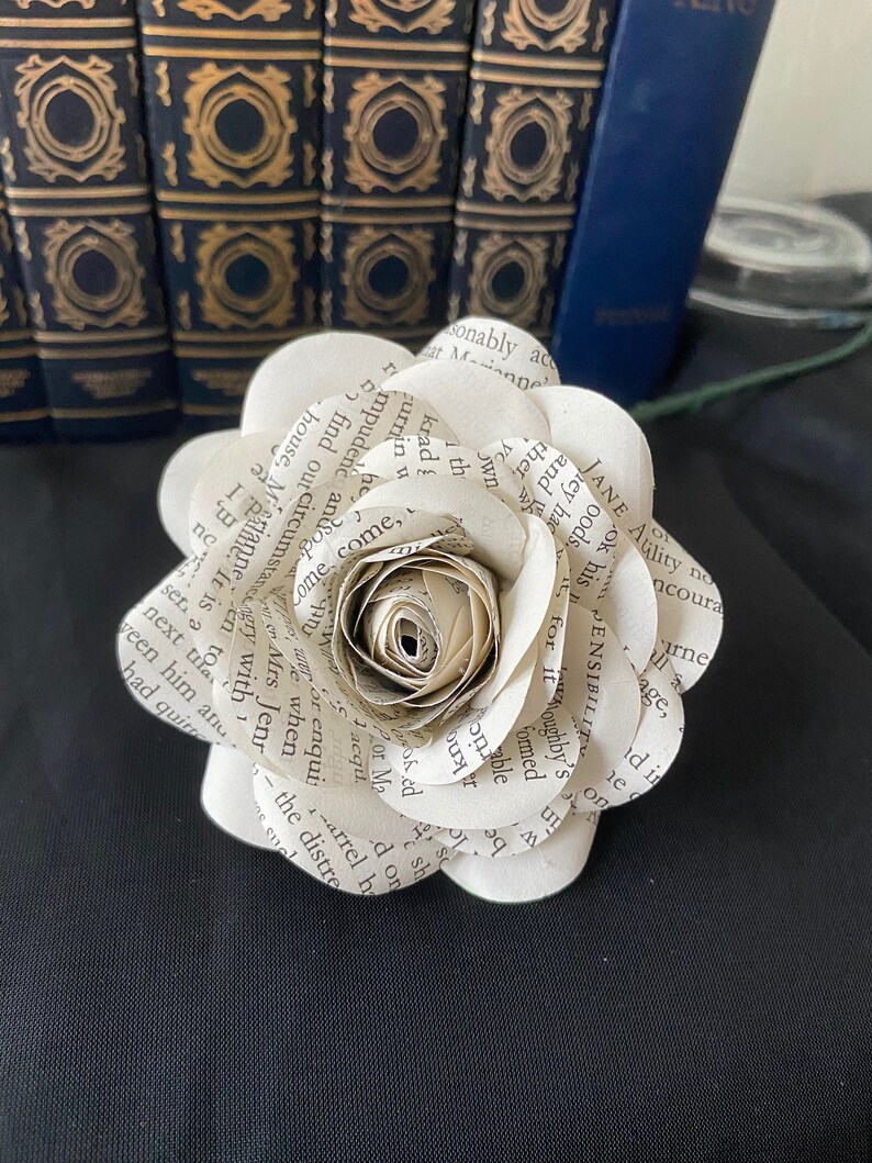 Book Paper Rose | Paper Flower | Upcycled Book Page Rose - A Timeless ...