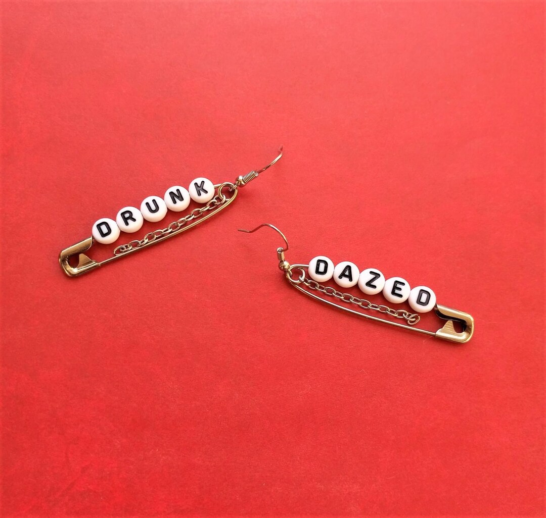 Enhypen Drunk Dazed Inspired Safety Pin Kpop Beaded Dangle Drop Unique ...