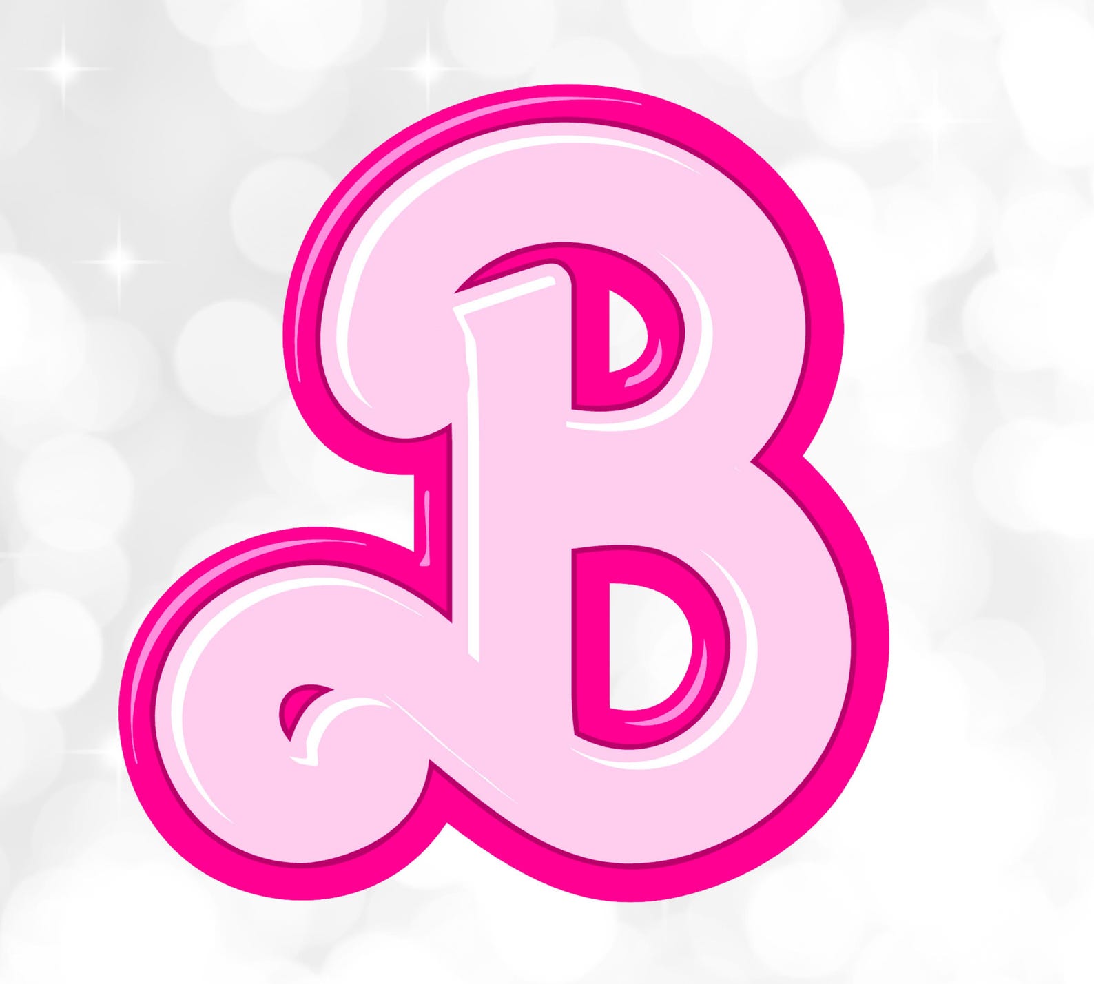 Barbie Alphabet 3d Effect in PNG Format for Instant Download, Two ...