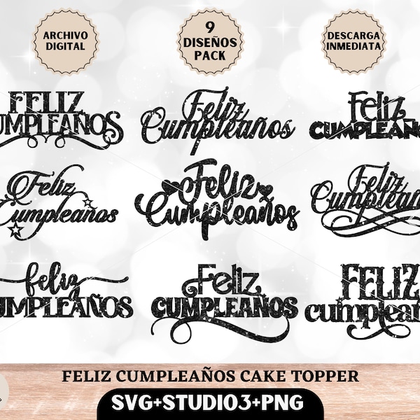 Topper feliz cumpleaños - Etsy México