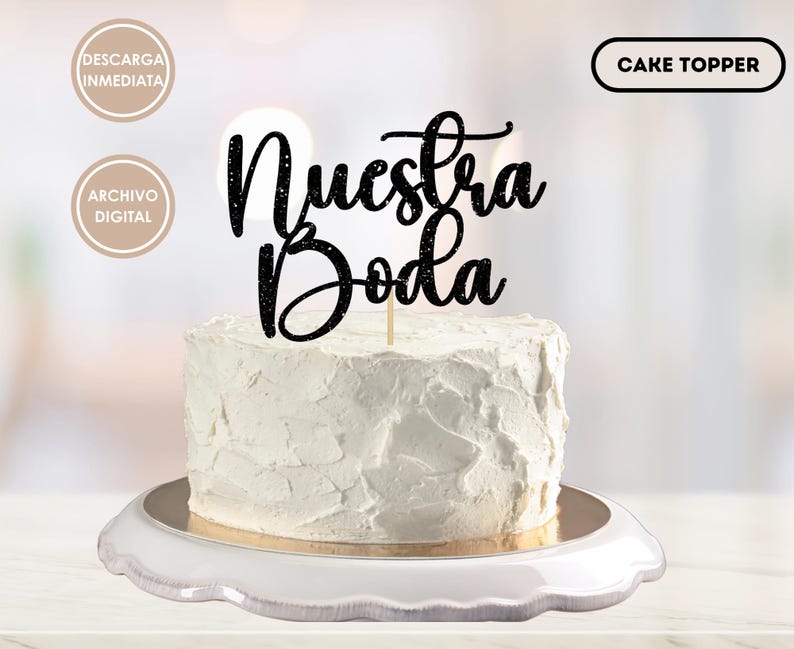Boda Cake topper archivo descargable, cake topper bundle de 9 diseños ...