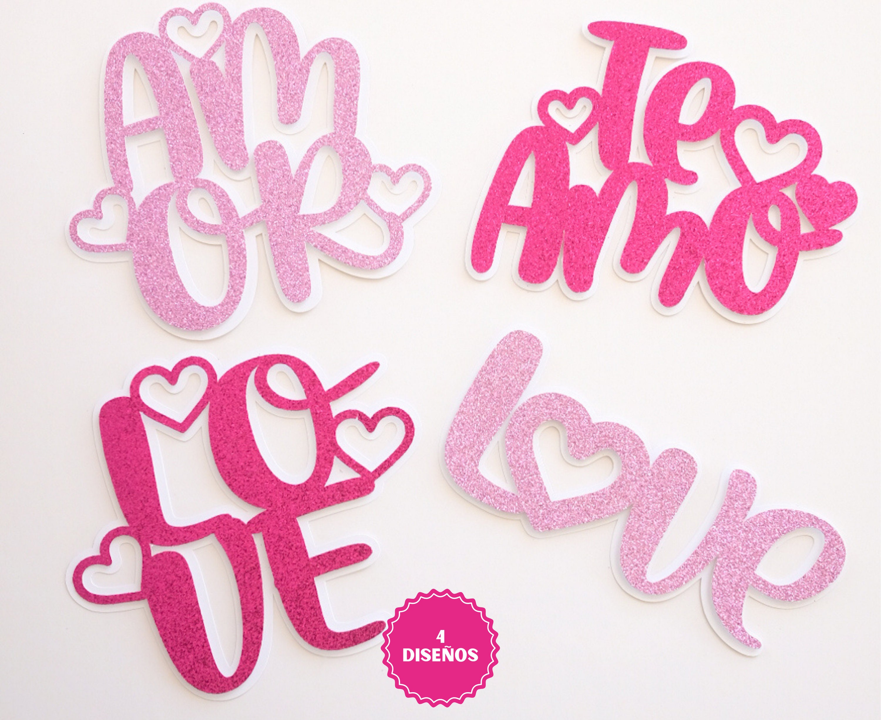 Cake topper San Valentín, paquete de 4 diseños 3D, archivo para corte ...