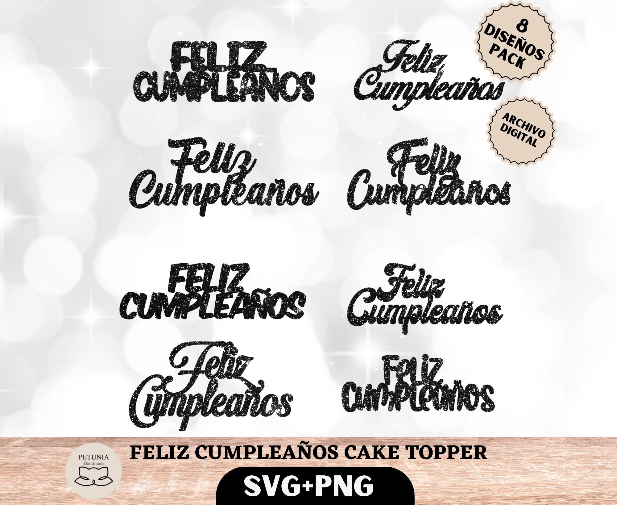 Happy Birthday Cake Topper, Cake Topper SVG Bundle, Digital File, - Etsy