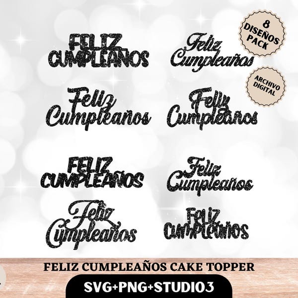 Topper feliz cumpleaños - Etsy España