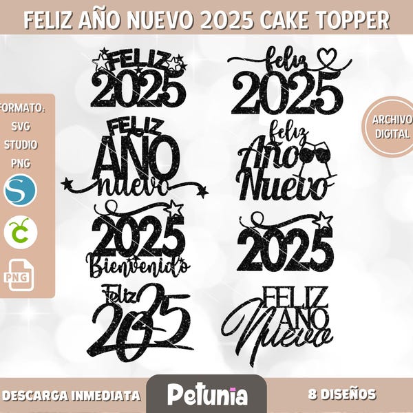 New Year Cake Topper - Etsy