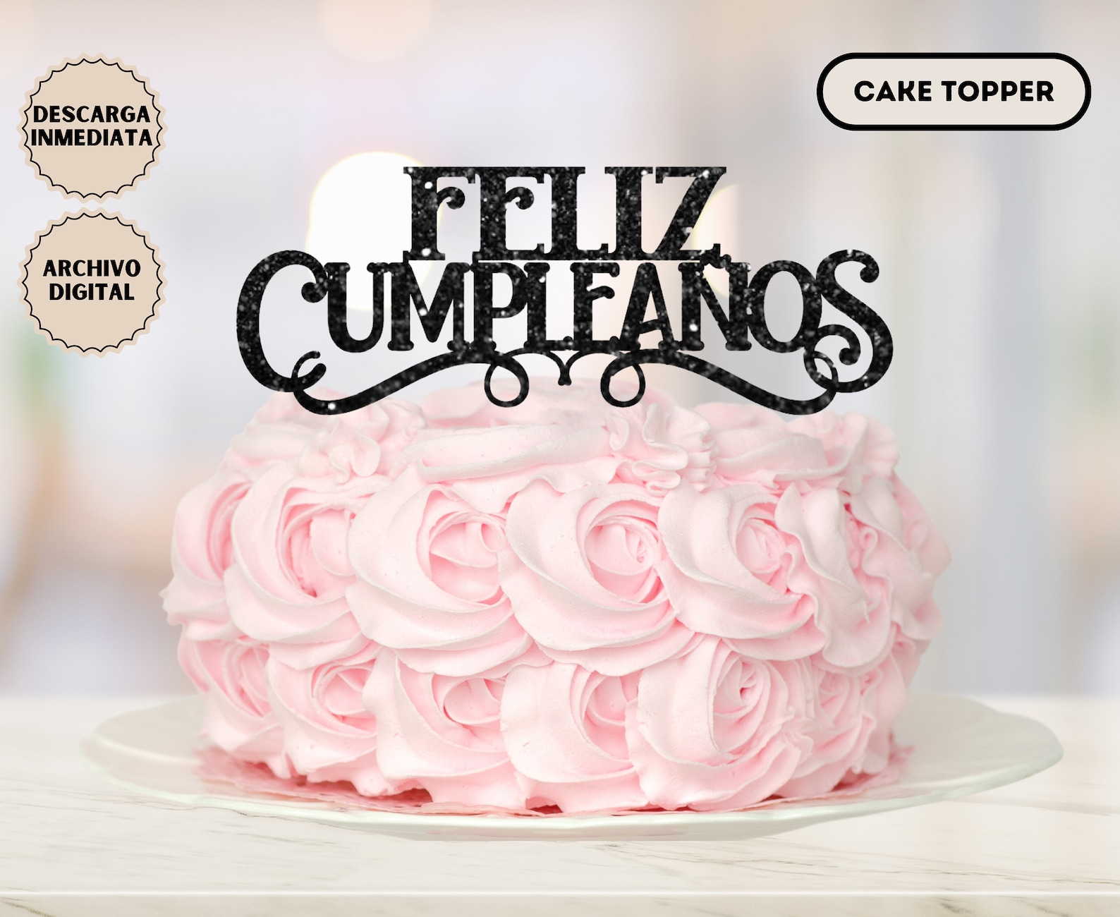 Feliz cumpleaños Cake topper, archivo digital para descarga inmediata ...