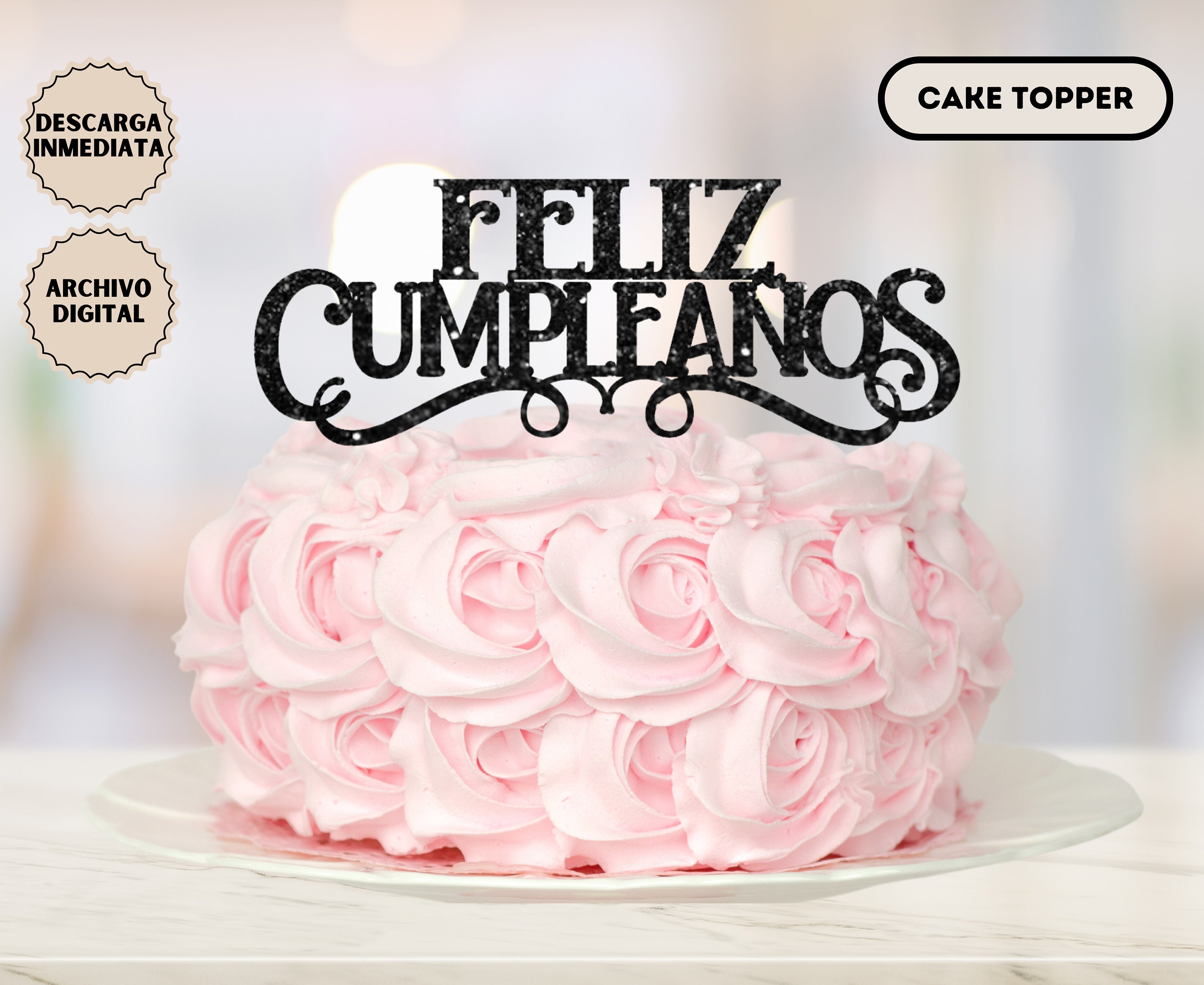 Feliz cumpleaños Cake topper, archivo digital para descarga inmediata ...