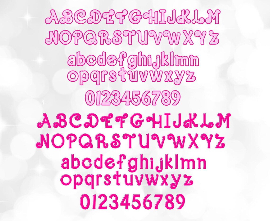 Barbie Alphabet 3d Effect in PNG Format for Instant Download, Two ...