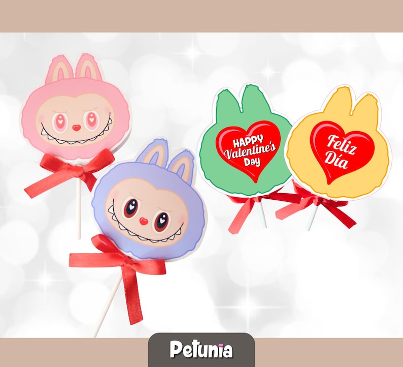 Printable Labubu Valentine's Day Kit for Lollipop and Bubulubus ...