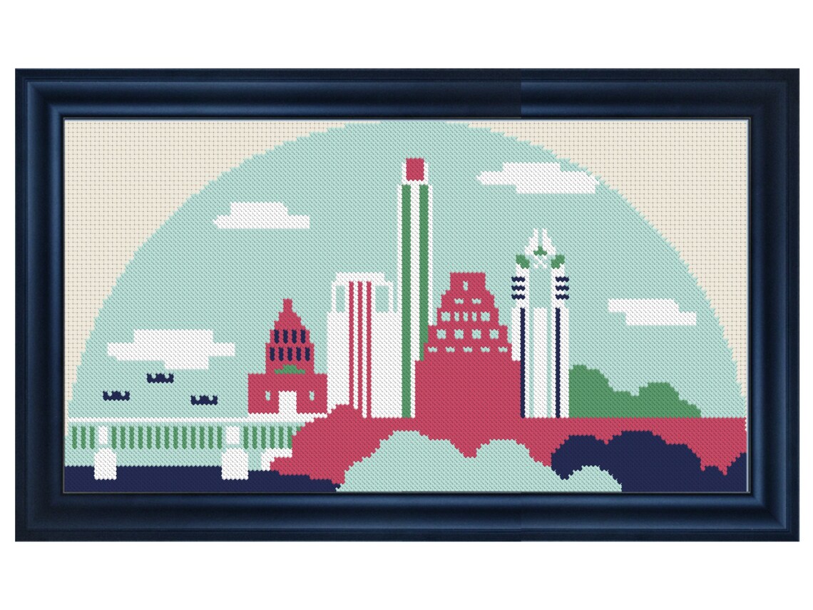 Austin Skyline Cross Stitch Pattern PDF / Instant Download / Modern ...