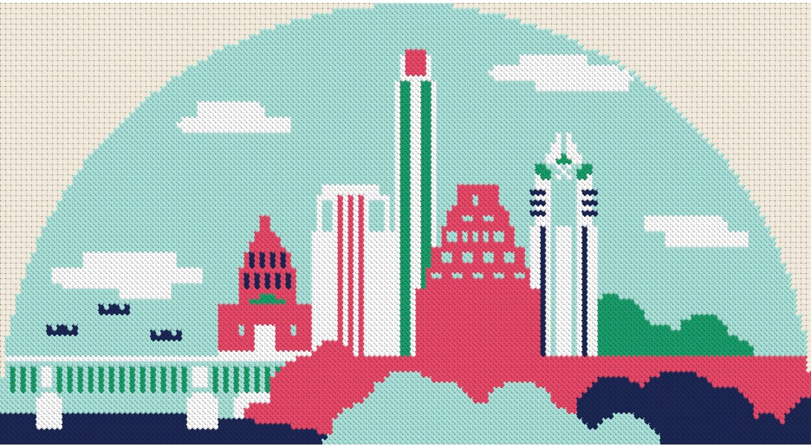 Austin Skyline Cross Stitch Pattern PDF / Instant Download / Modern ...
