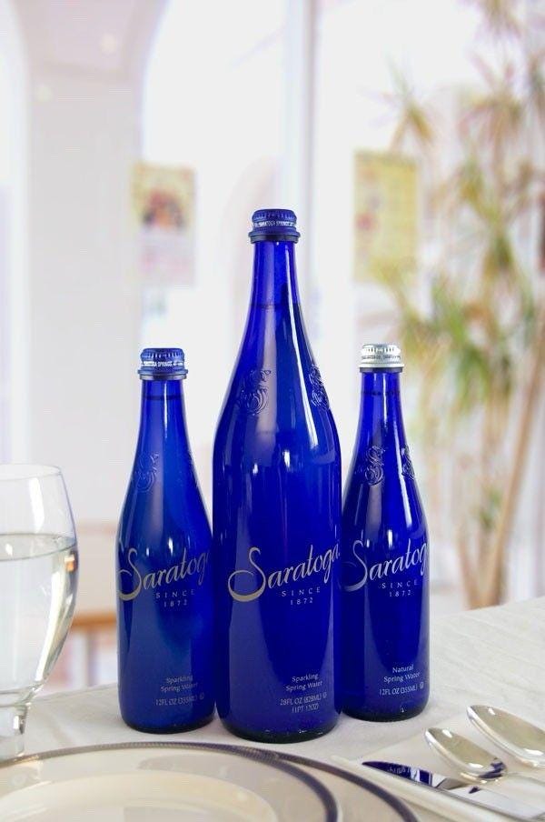 Saratoga Sparkling Spring Water, 28oz Cobalt Blue Glass Bottle (pack of ...