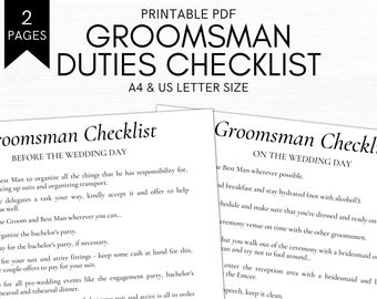 Groomsman Checklist - Etsy