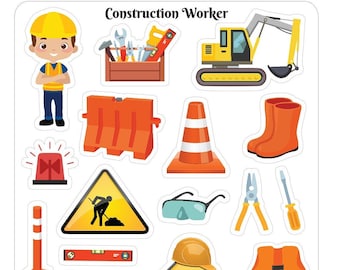Female Construction Worker Sticker - Etsy