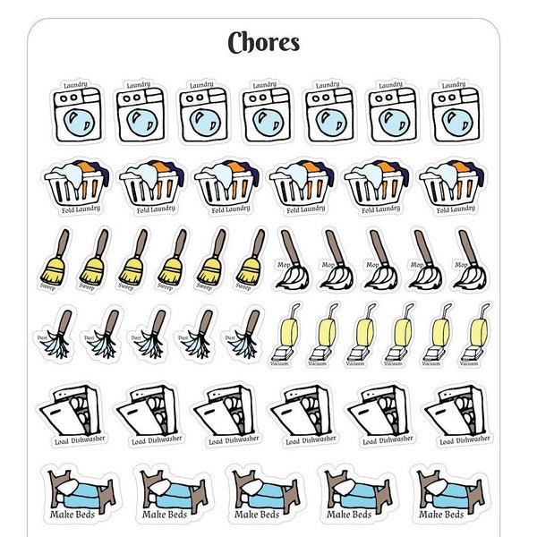 Chore Stickers - Etsy
