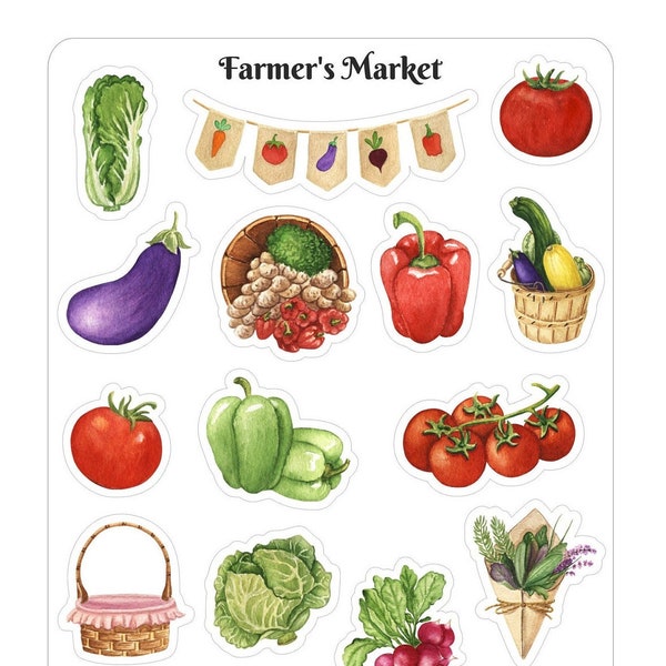 Vegetable Stickers - Etsy