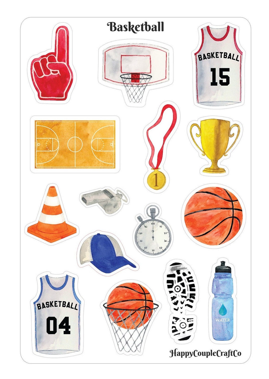 Basketball Sticker Sheet Sports Athlete Stickers Journal - Etsy