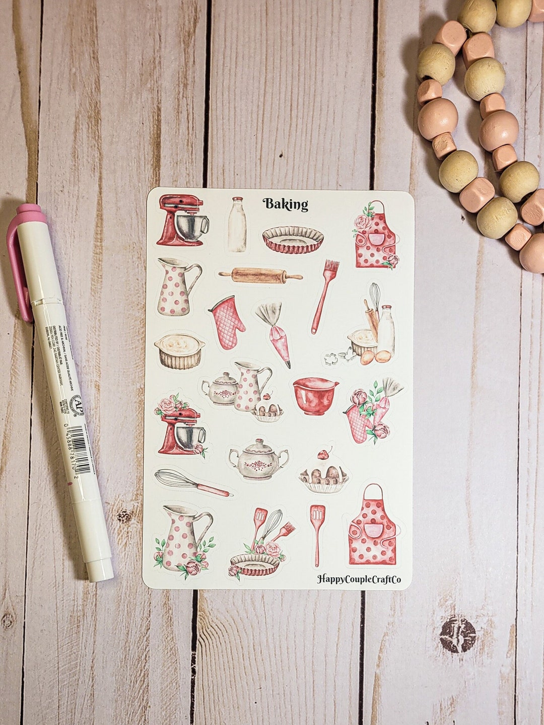 Baking Sticker Sheet, Cooking Stickers, Baker Stickers, Journal ...
