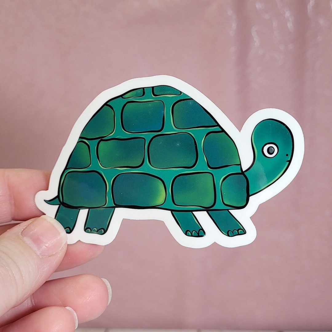 Turtle Sticker, Green Turtle Sticker, Cute Animal Stickers, Scrapbook ...