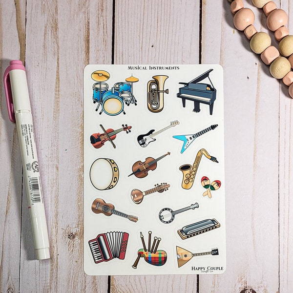 Musical Instruments Sticker - Etsy