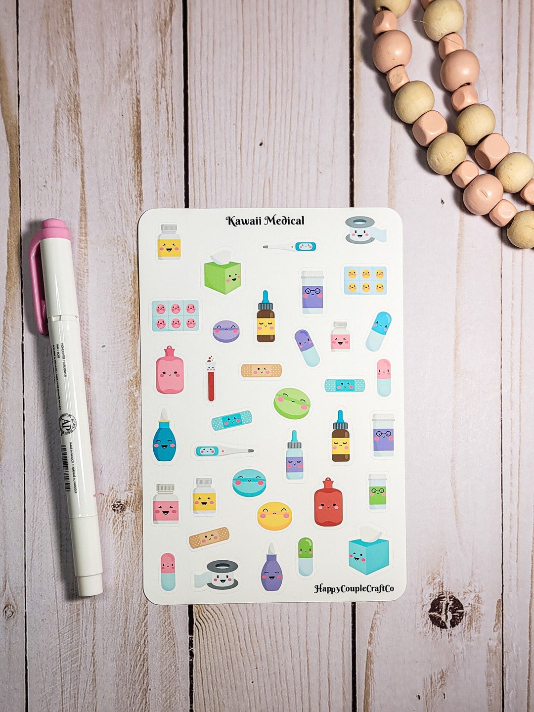 Kawaii Medical Sticker Sheet Medicine Stickers Nurse - Etsy