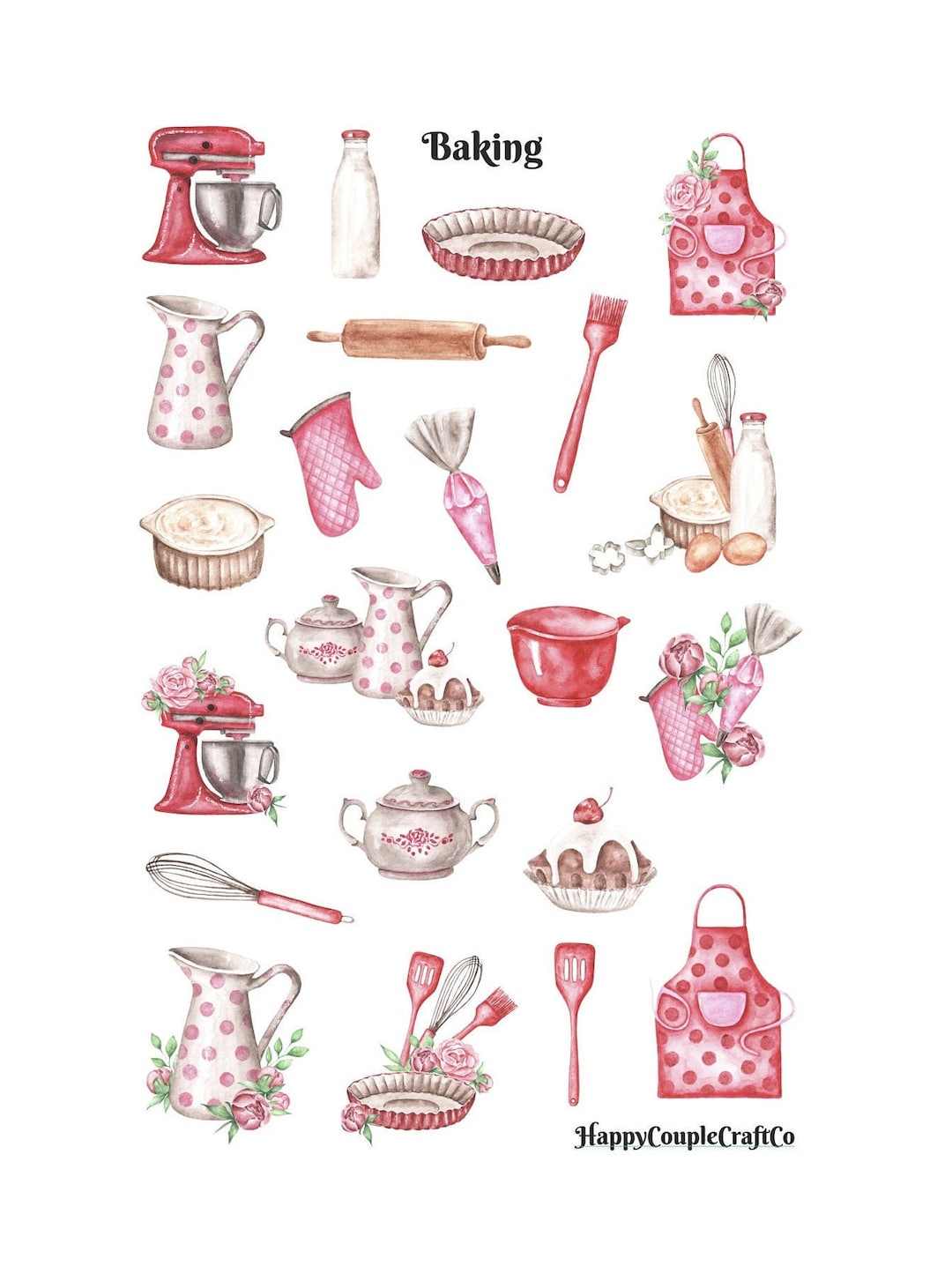 Baking Sticker Sheet Cooking Stickers Baker Stickers - Etsy